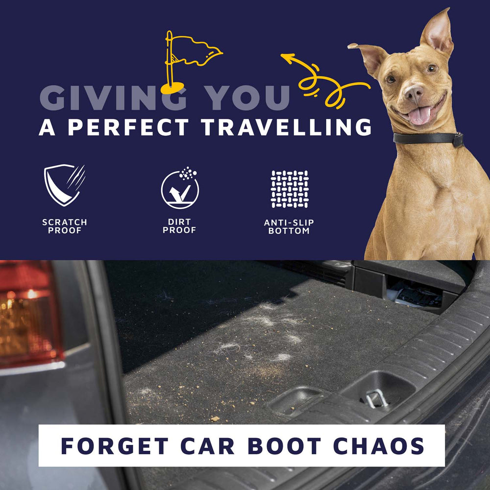 Dog Car Boot Protector – Black, Non-Slip & Machine Washable – DogCrates+