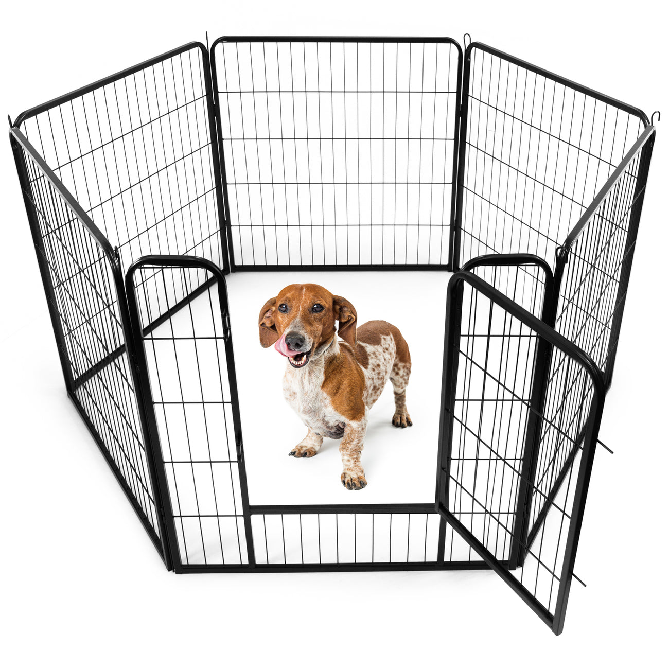 Heavy Duty 6 Panel Dog Playpen with Door – Robust & Secure – DogCrates+
