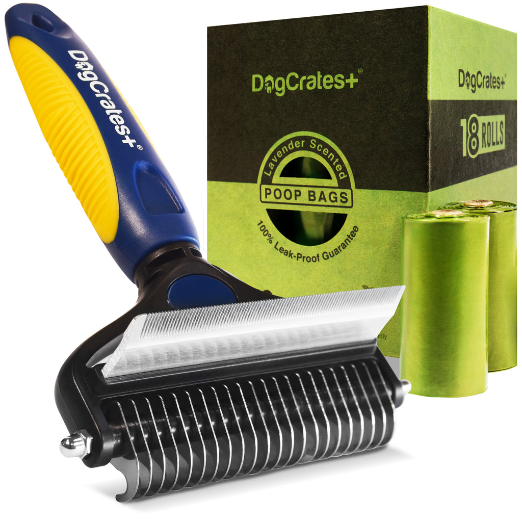 Biodegradable Poop Bags & Dual Brush Grooming Tool Bundle – DogCrates+